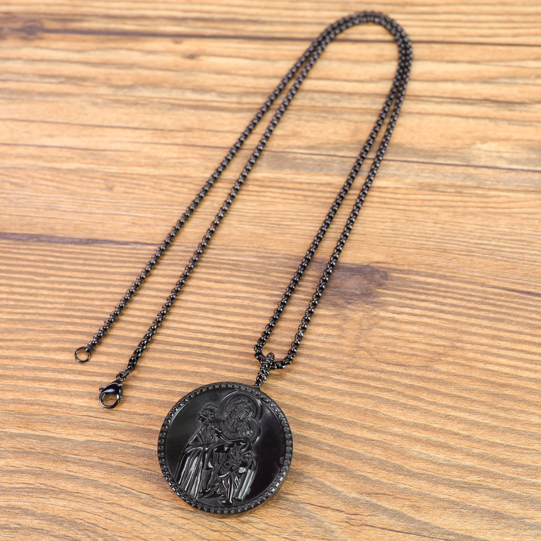 Obsidian-Stone-Saint-Joseph-Pendant-Necklace-COAI